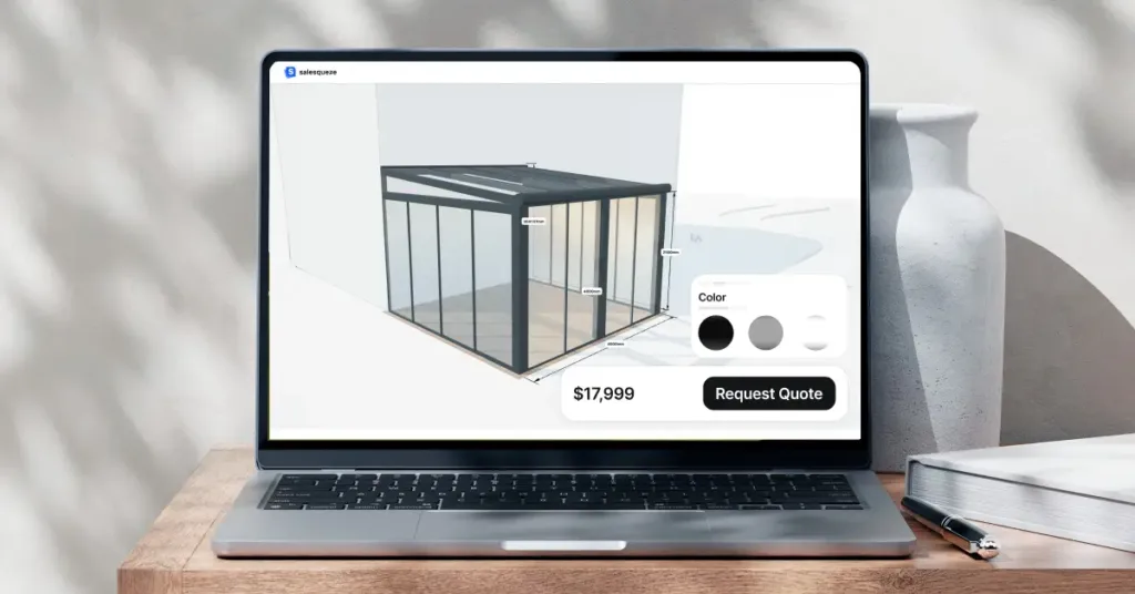 Glass room 3D configurator - SaleSqueze